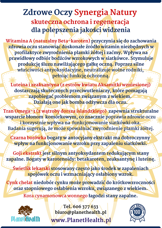 Planet Health Zdrowe oczy 30 kaps - Naturalne suplementy, witaminy i ...